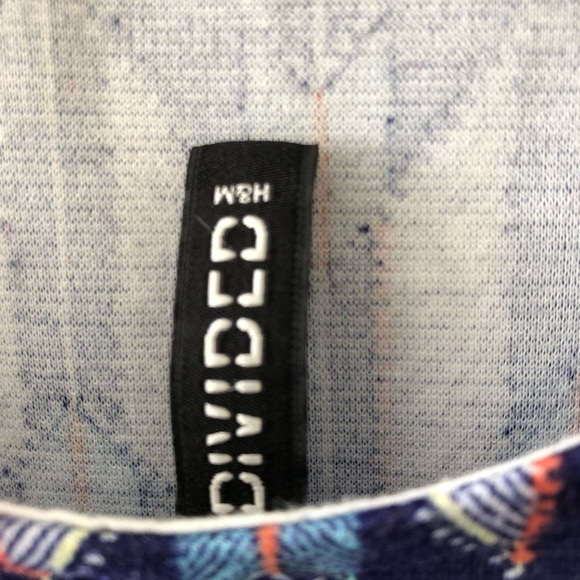 H&M | Dresses | Hm Divided Royal Blue Feather Print Skater Dress | Poshmark